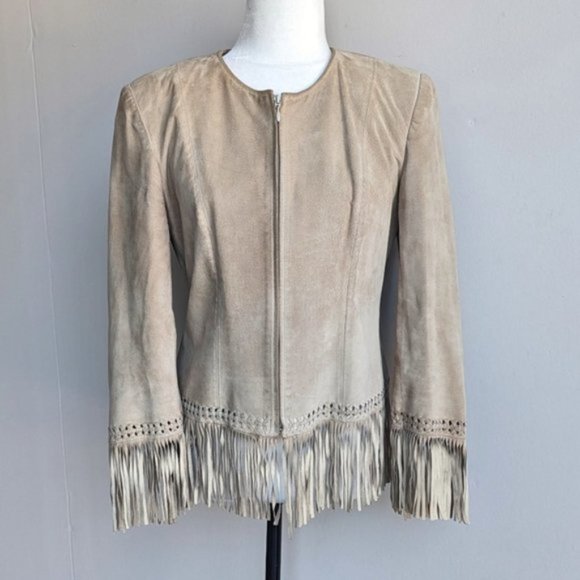 Danier | Jackets & Coats | Vintage Danier Leather Suede Boho Fringe Zip Jacket | Poshmark
